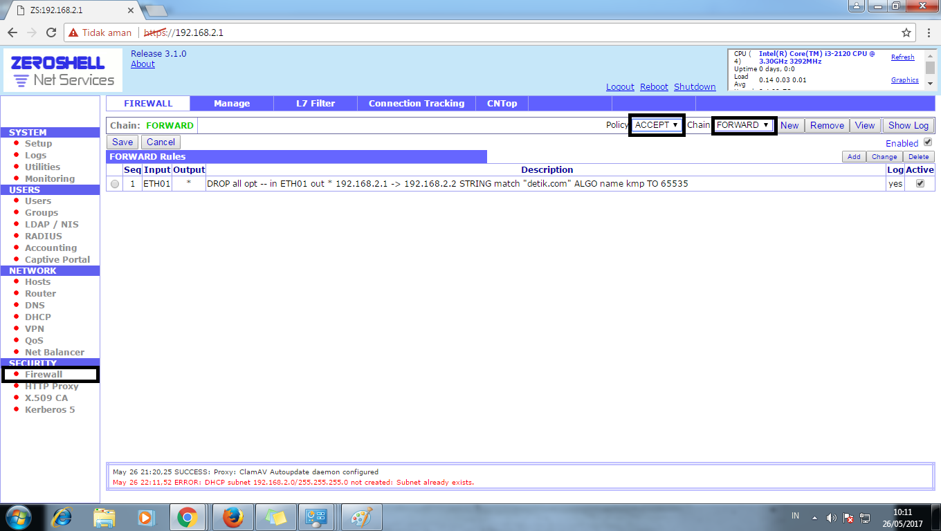 cara mengeblok situs di zeroshell | CREATIVE FIND