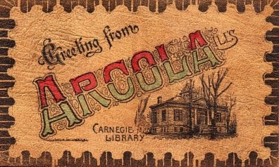Library History Buff Blog: Leather Library Postcard, Arcola, IL