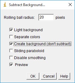 My imageJ: Subtract Background เพื่อการปรับค่าพื้นหลังในการประมวลผลภาพ