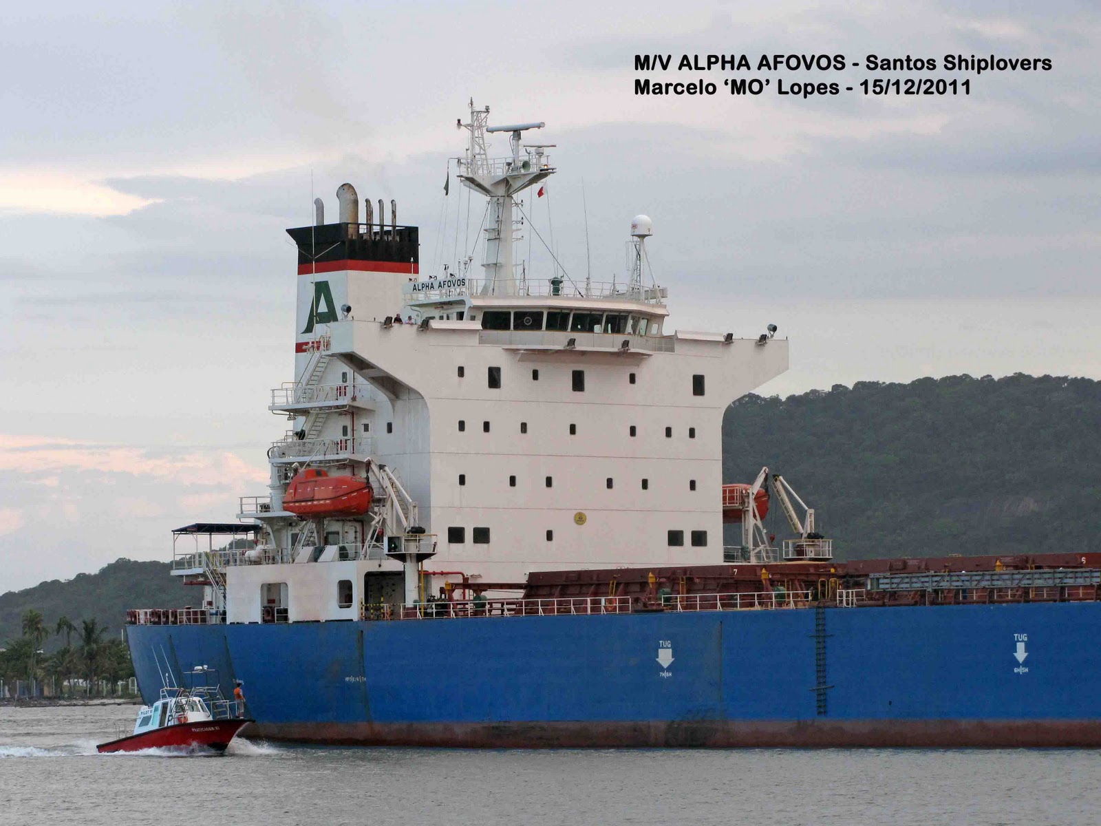 Santos Shiplovers: M/V Alpha Afovos / SZSJ - Suspendendo carregado com ...