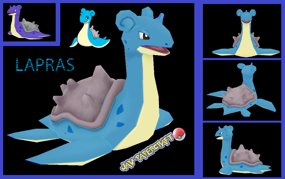 Lapras Paper Model ~ Paperkraft.net - Free Papercraft, Paper Model ...