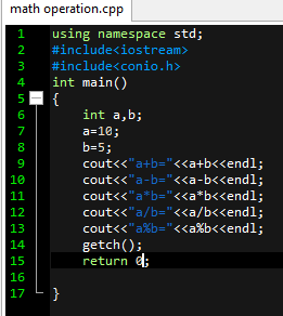 Program to Perform all Mathematical Operations. - C++ Programmer
