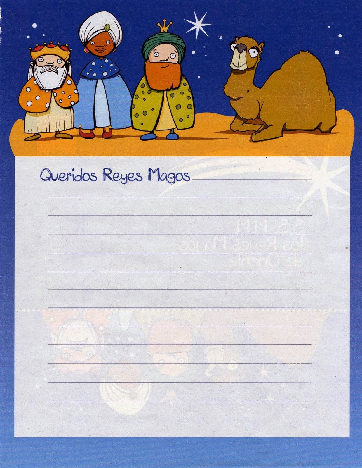 ® Blog Católico Navideño ®: CARTA A LOS REYES MAGOS PARA IMPRIMIR