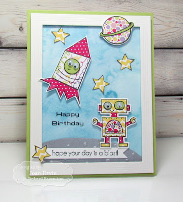 Stamping with a Passion!: Paper Pieced Outer Space Birthday Card