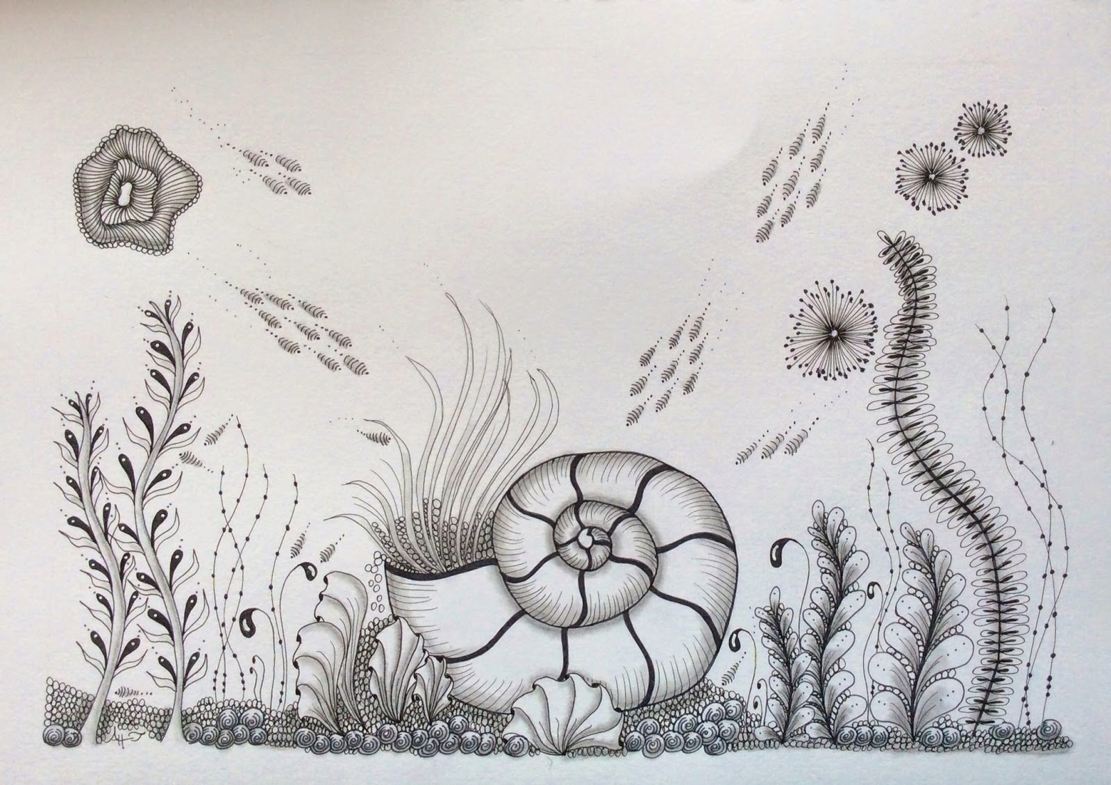 Ocean Easy Underwater Pencil Drawing - canvas-valley