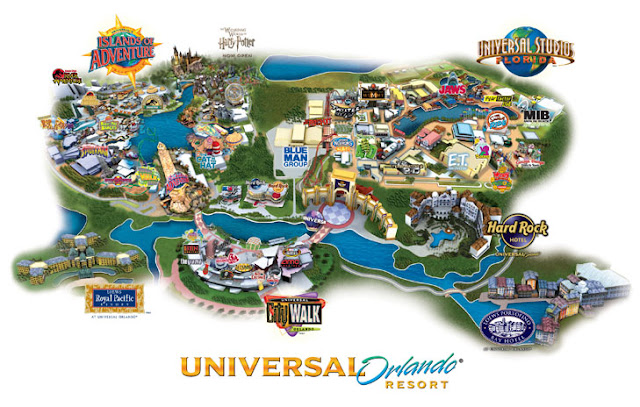 O Melhor de Orlando - FL: Mapa Universal Orlando Resort