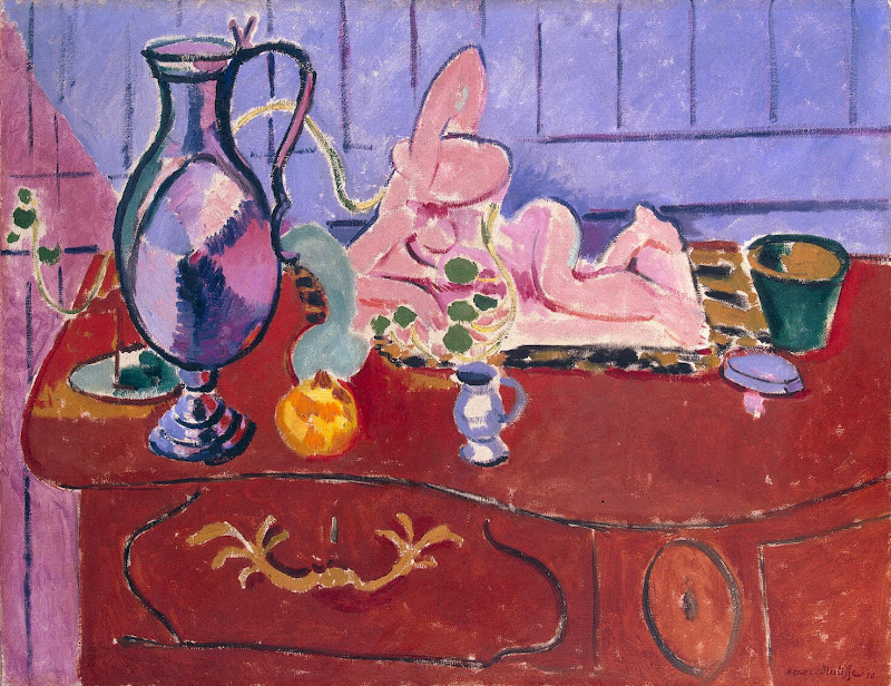 Pink Statuette and Jug on a Red Chest of Drawers - Henri Matisse ...