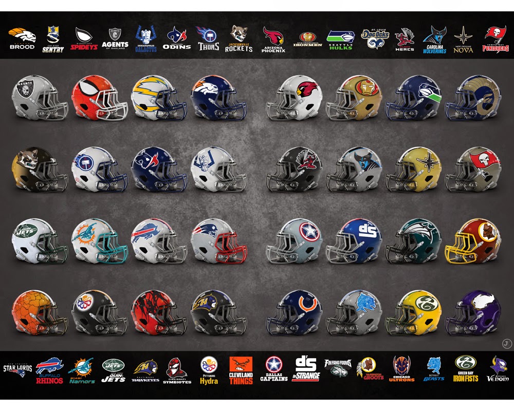 JIMSMASH ! ! !: NFL HELMETS - MARVEL STYLE