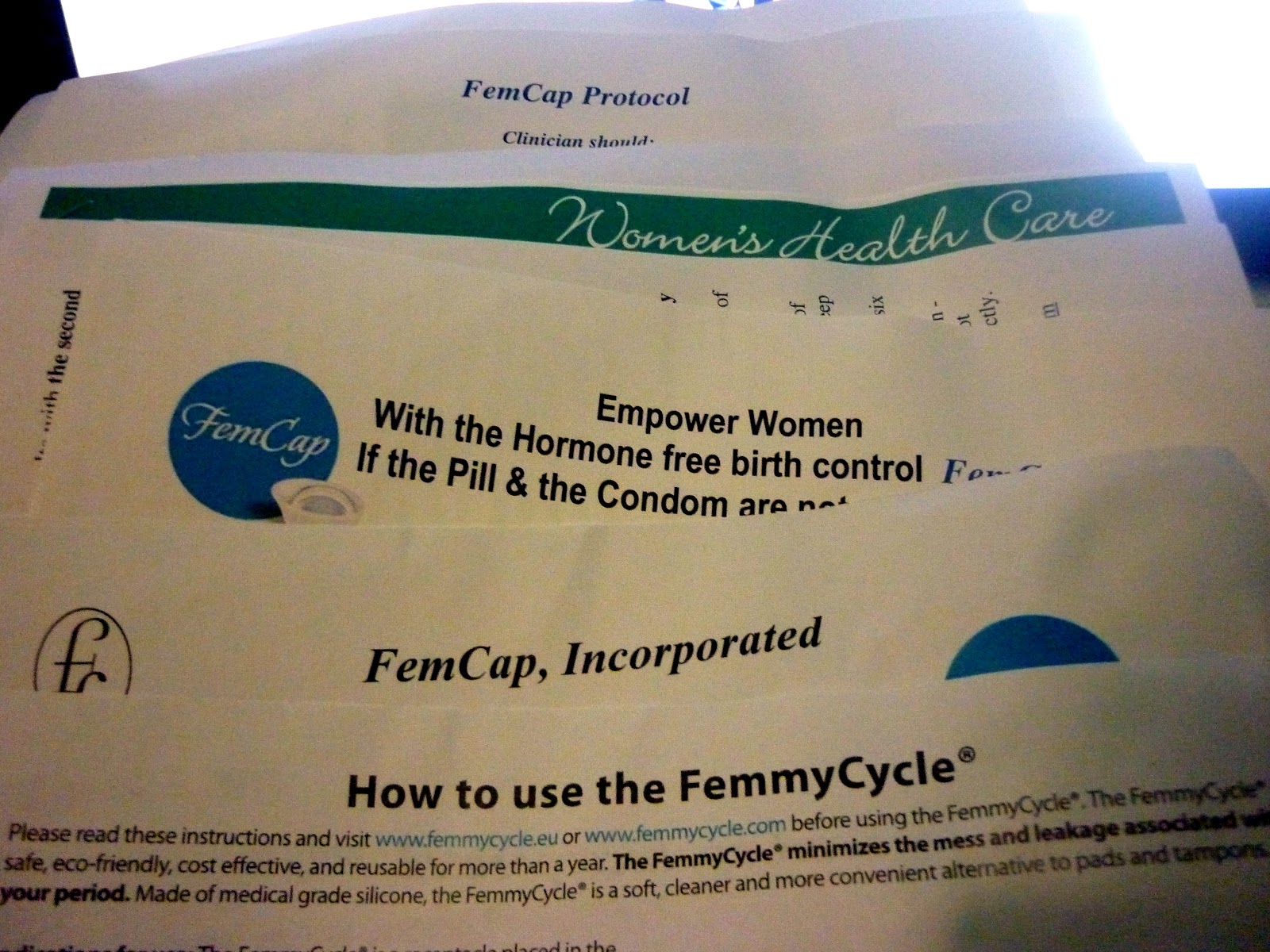 Lagom: Femmycycle (nueva copa menstrual) FemCap (diafragma) Impresiones ...