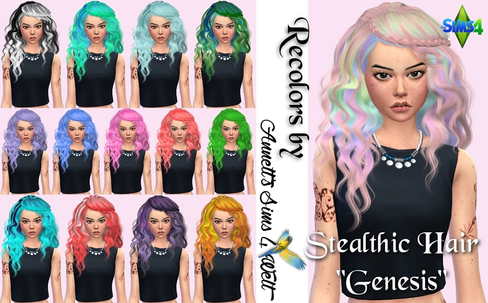 Sims 4 CC's - The Best: Stealthic Hair "Genesis" Recolors by Annett85