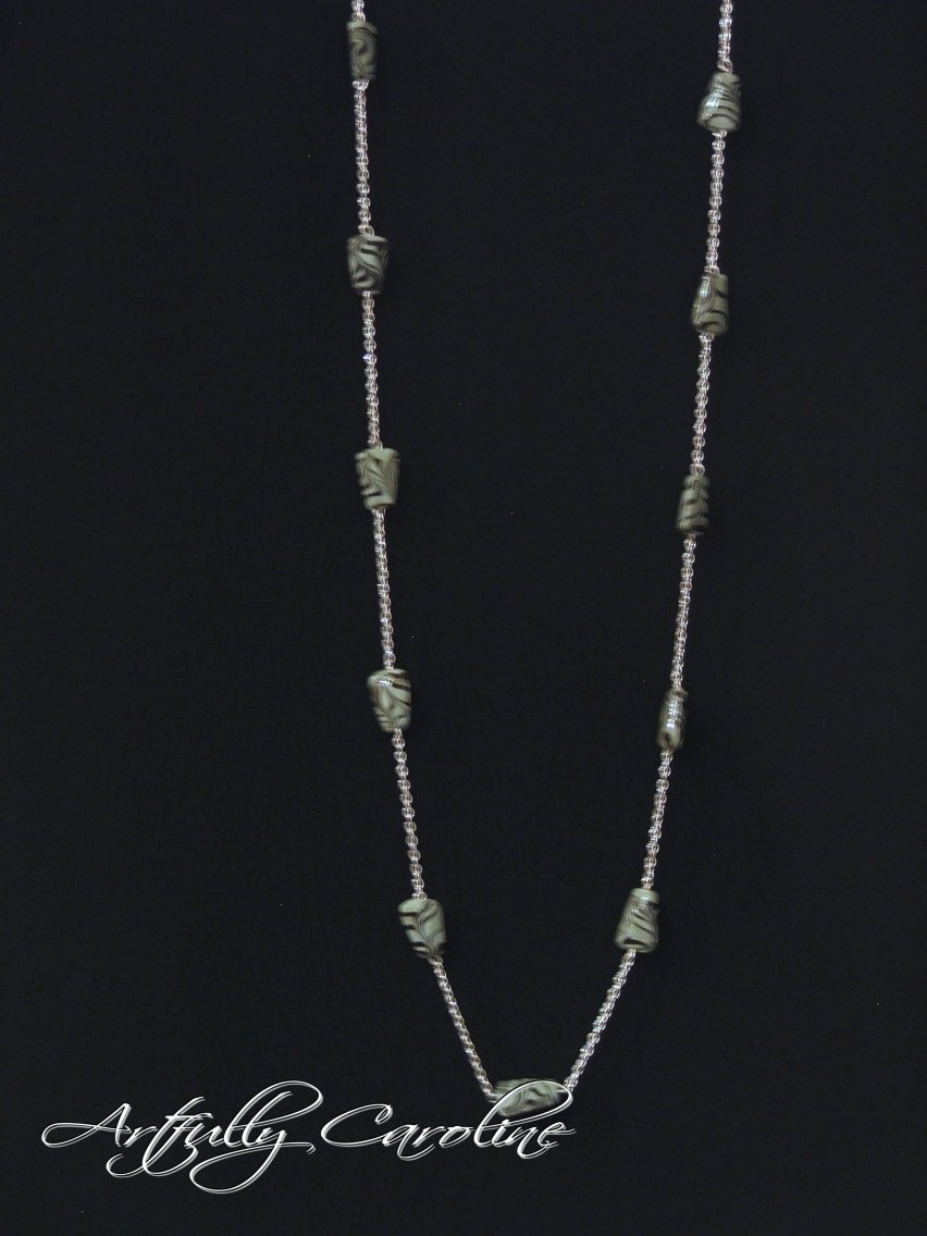 Artfully Caroline: Zebra necklace and earrings