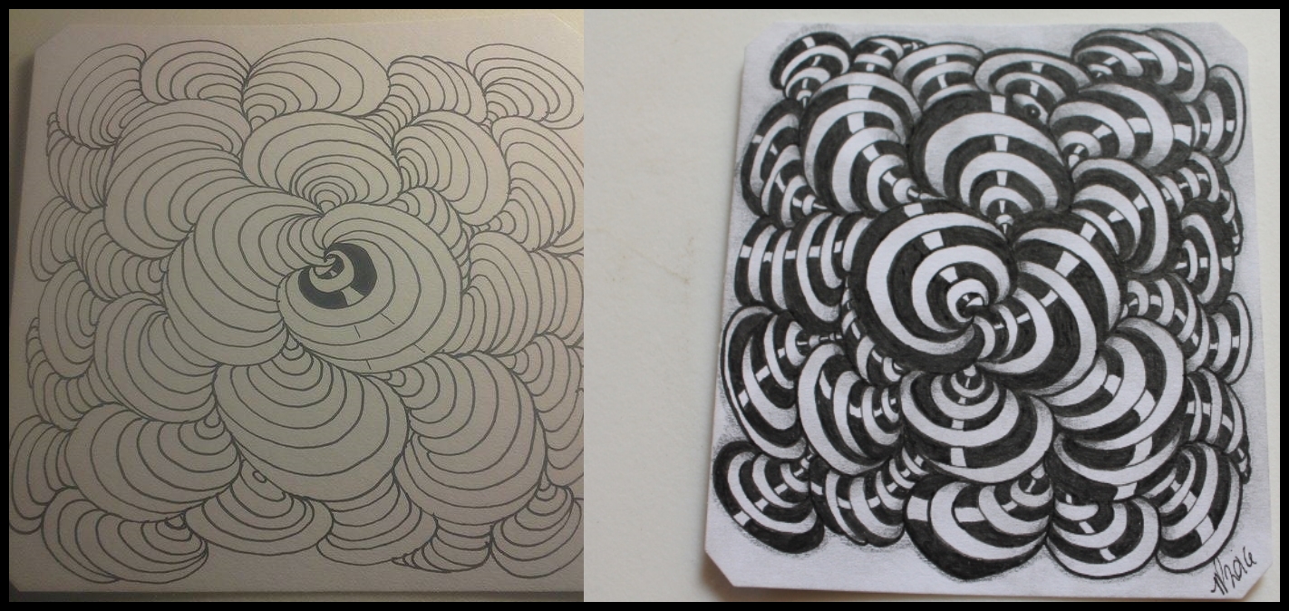 Kiki's Kandyland: First Attempt at Zentangle Pattern Bunzo