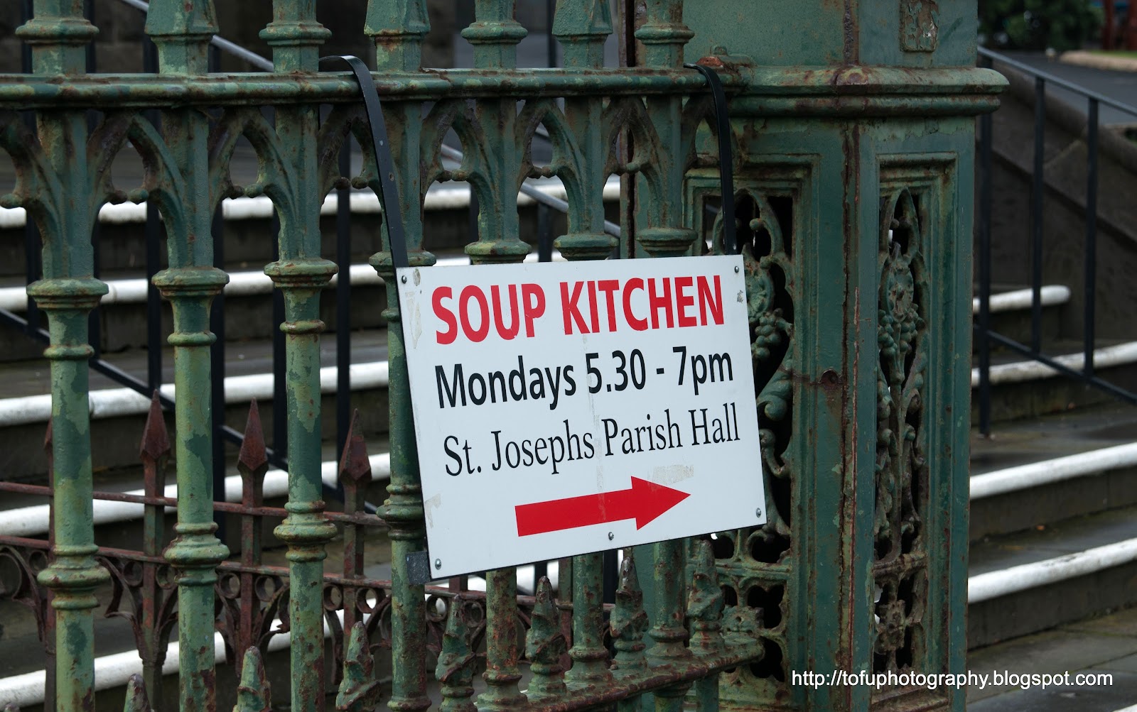 Tofu Photography: Soup kitchen sign outside St Josephs Church in ...