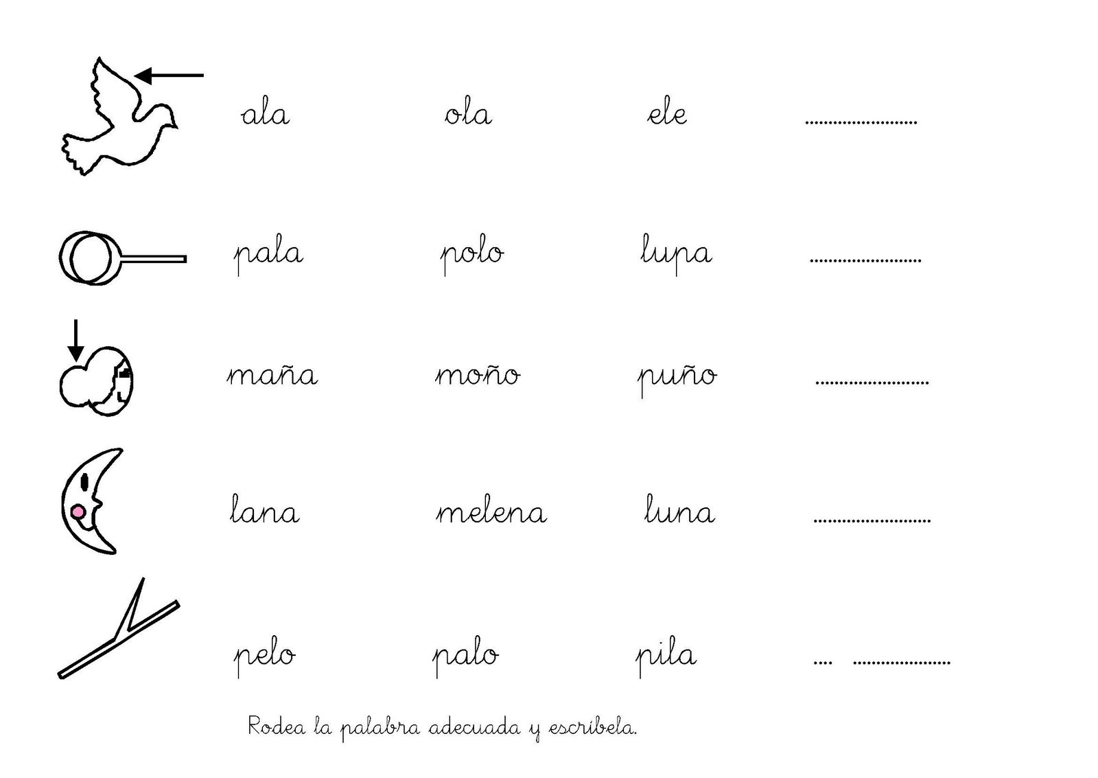 Recursos para Educación de Adultos: Caligrafía letra L