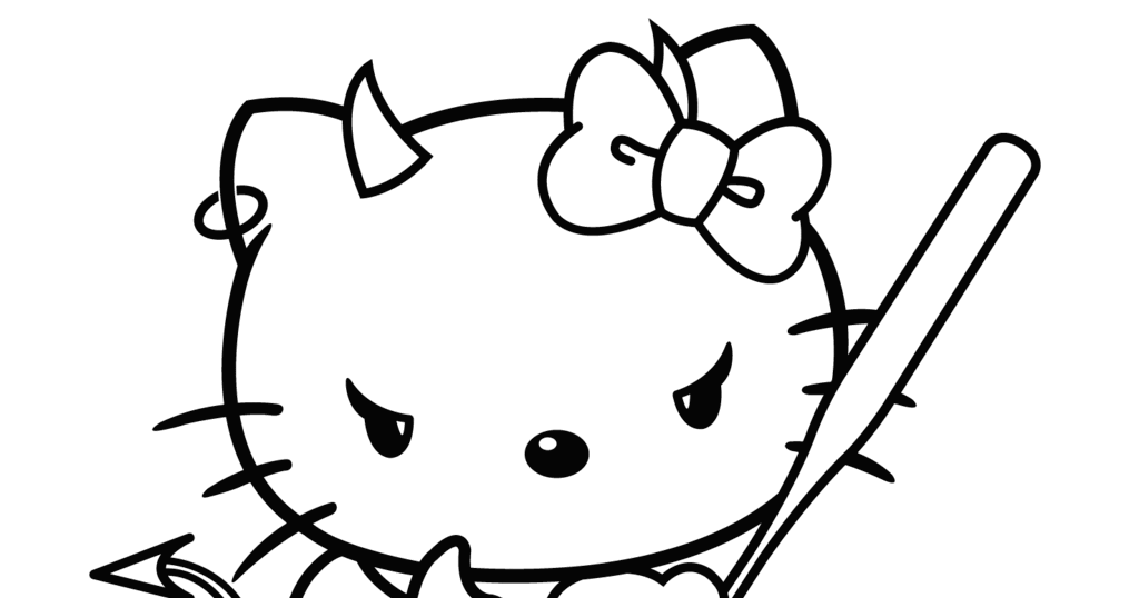 Evil Hello Kitty Coloring Pages