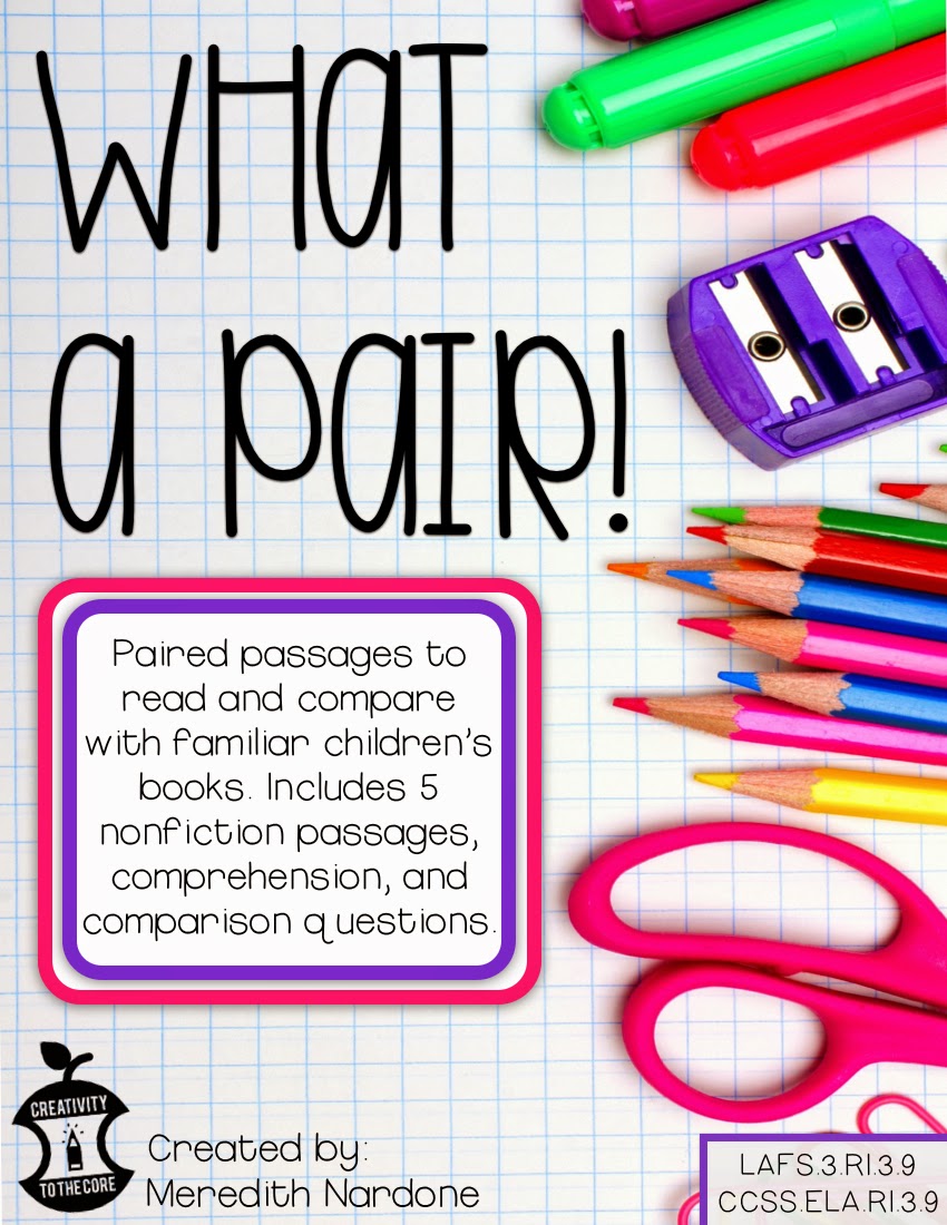 Creativity to the Core: What A Pair! {Using Paired Texts to Compare and ...