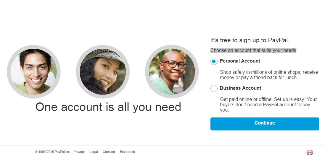 Paypal - How to signup for a new PayPal personal account 2015