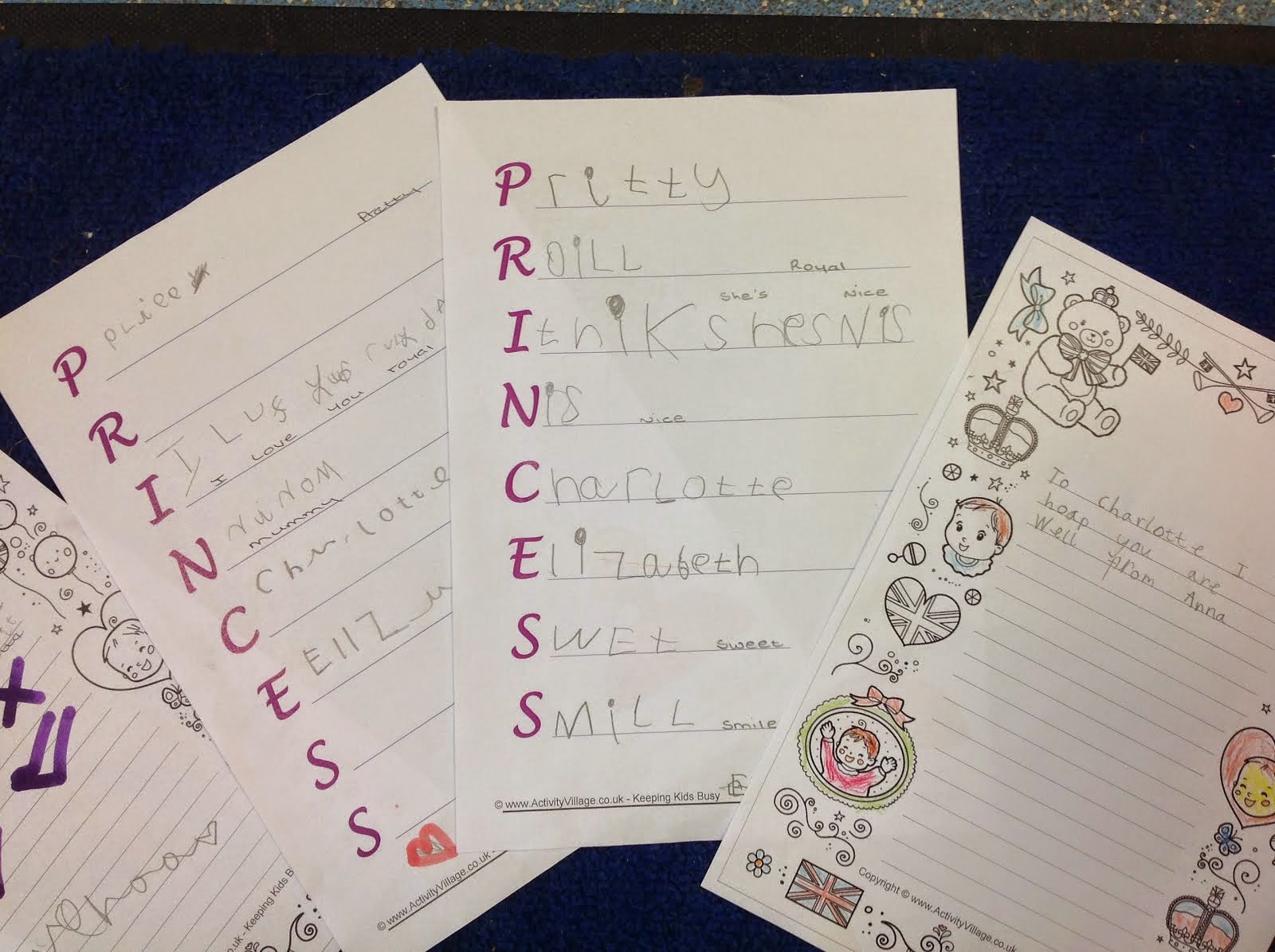 Reception's Blog: Letters to the Duke and Duchess of Cambridge