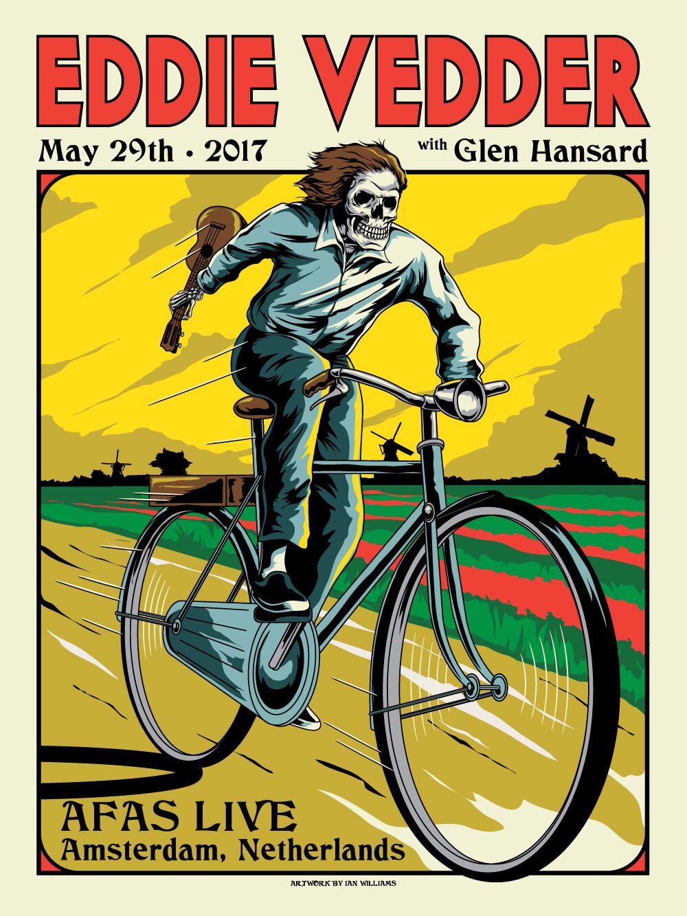 INSIDE THE ROCK POSTER FRAME BLOG: Ian Williams Eddie Vedder Amsterdam ...