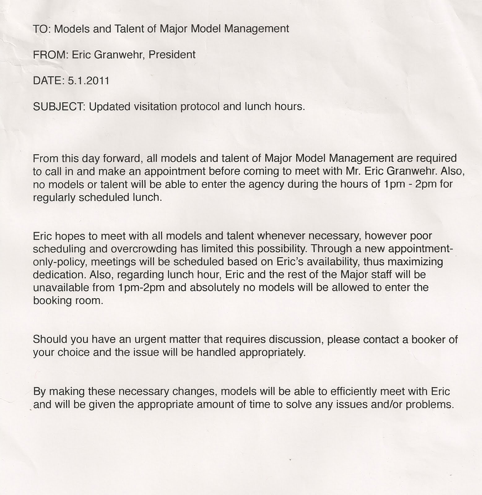 EN323 Specialized Writing and Thesis Prep: Memo