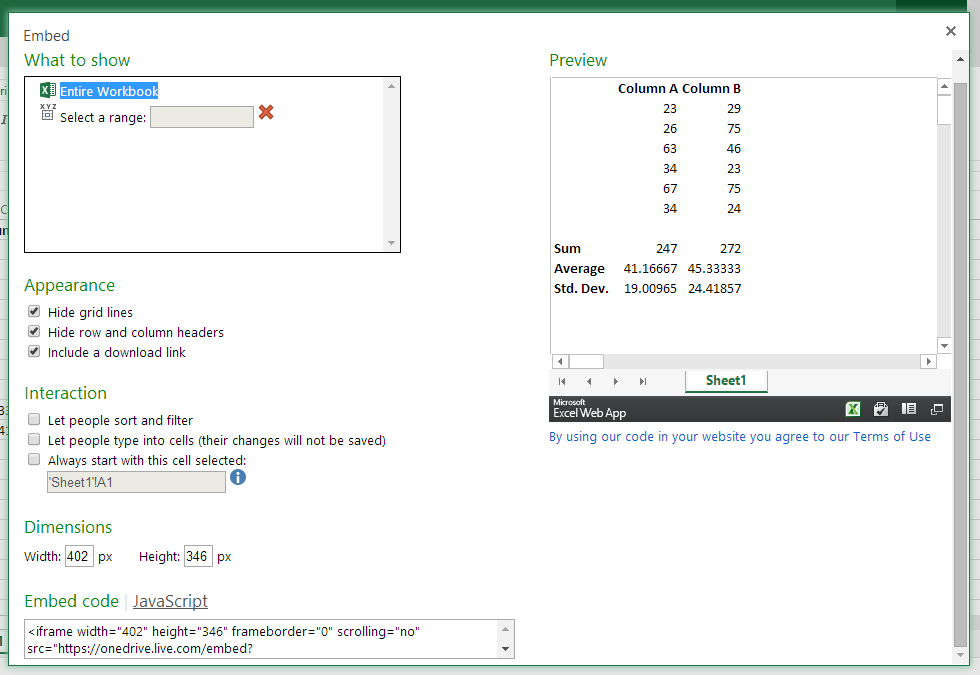 Cara Embed Spreadsheet Excel pada Halaman Web - data:blog.title/>