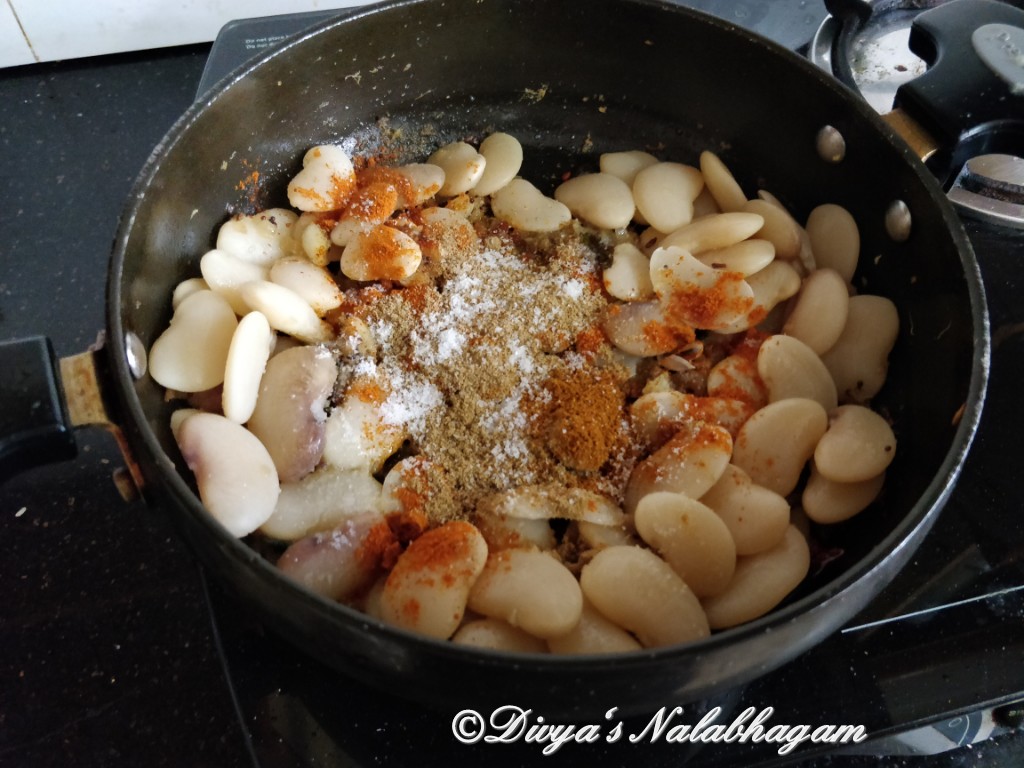 Double beans masala poriyal | Double beans curry - Divya's Nalabhagam