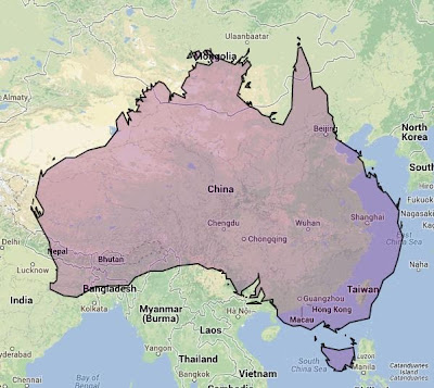 Online Maps: The Size Of Australia