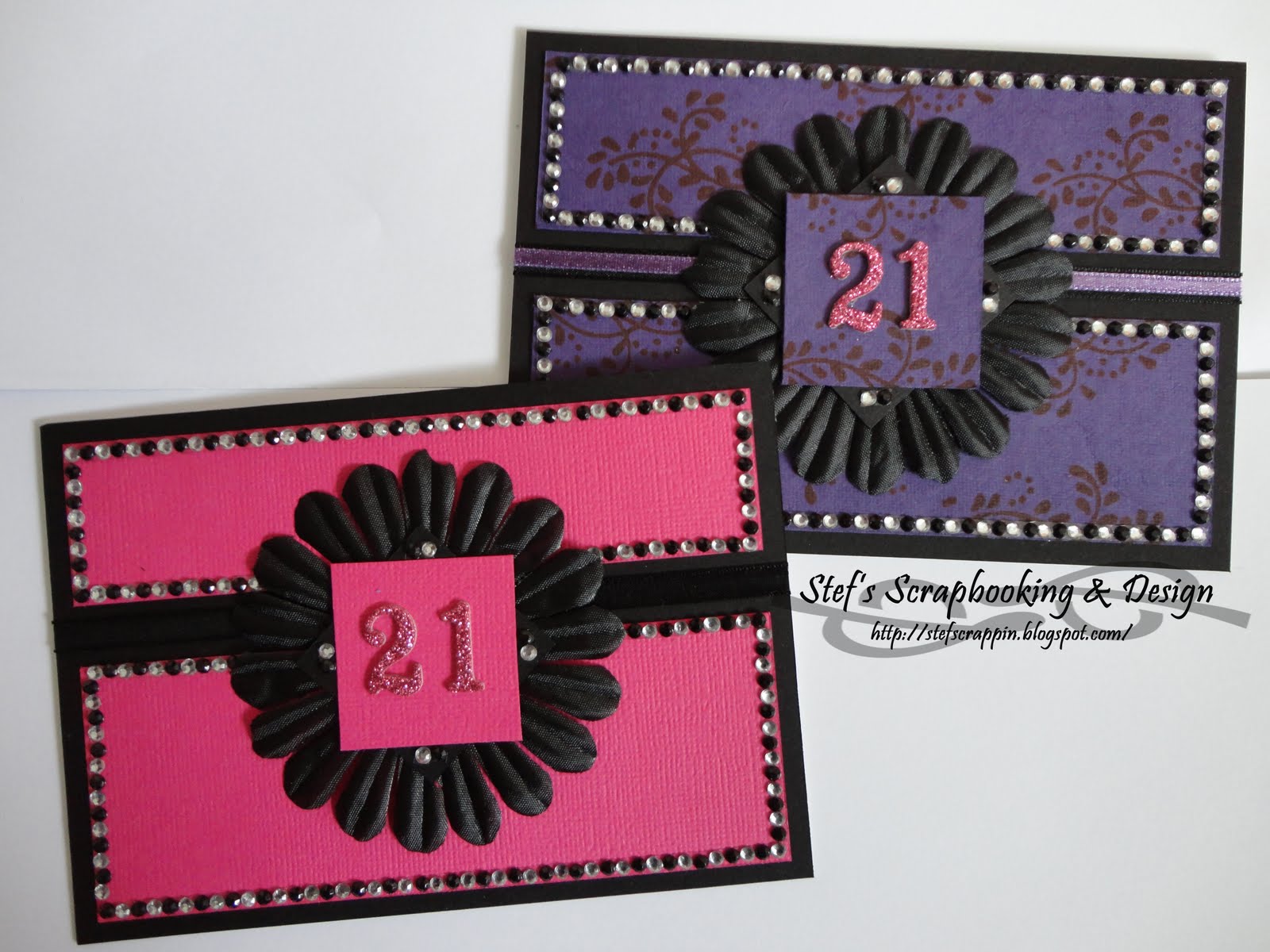 Stefs Scrapbooking & Design: Girly 21st Birthday cards