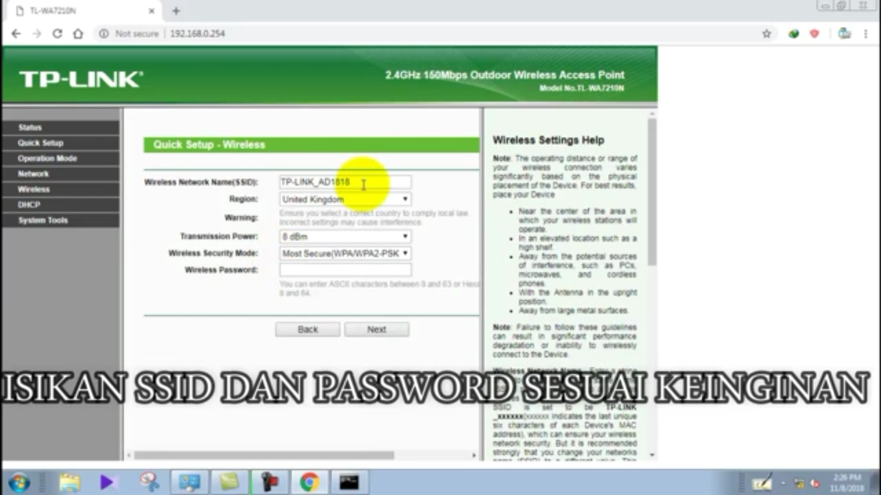 CARA SETTING ACCESS POINT OUTDOOR