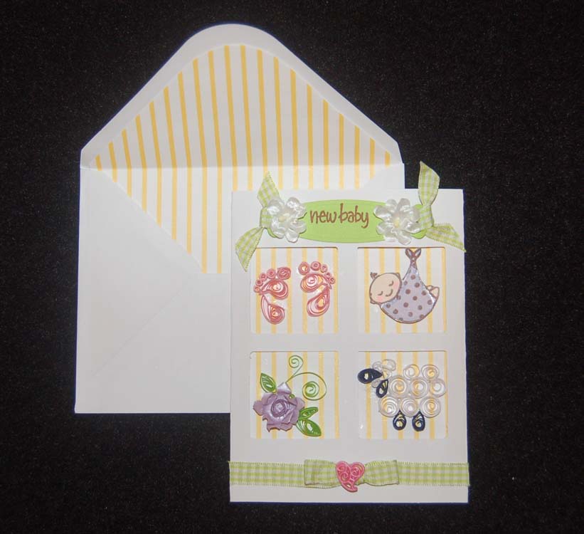 Lynn's Craft Blog: Quilled Baby Card