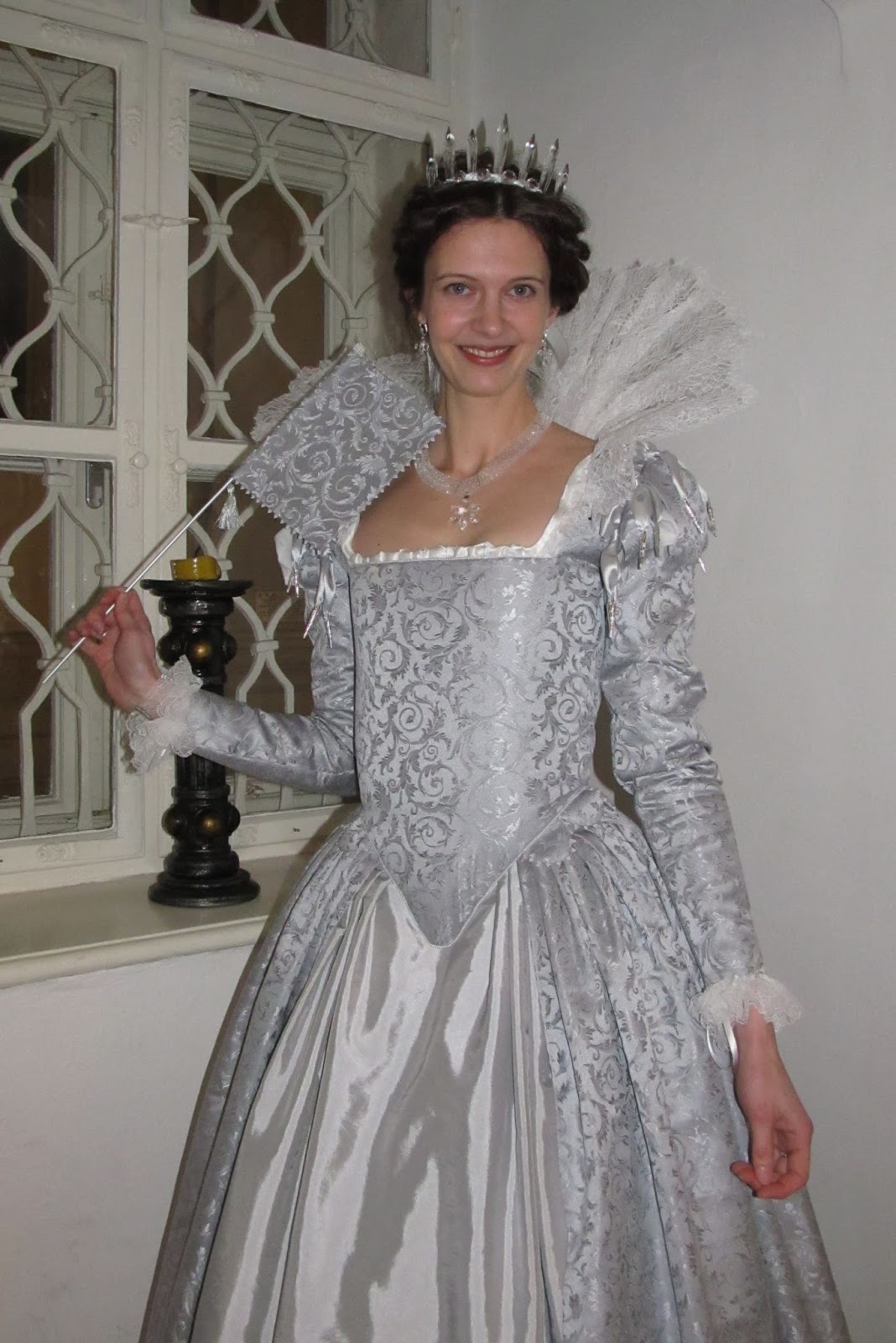 Godiva's Wardrobe: Silver-grey renaissance dress