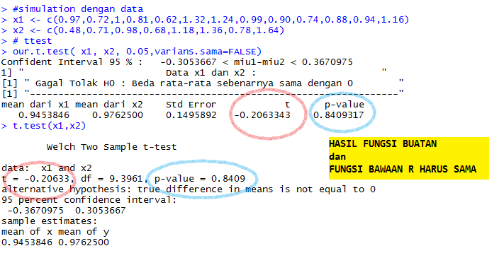 Create T Test Function Manually with R (Uji T Menggunakan R)