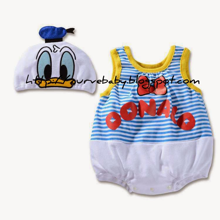 CurVe Baby: Cute Cartoon Character Romper with Cap Set