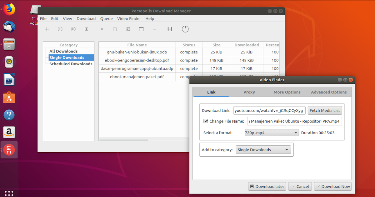 Ubuntu 18.04: Install and Integrate Persepolis Download Manager