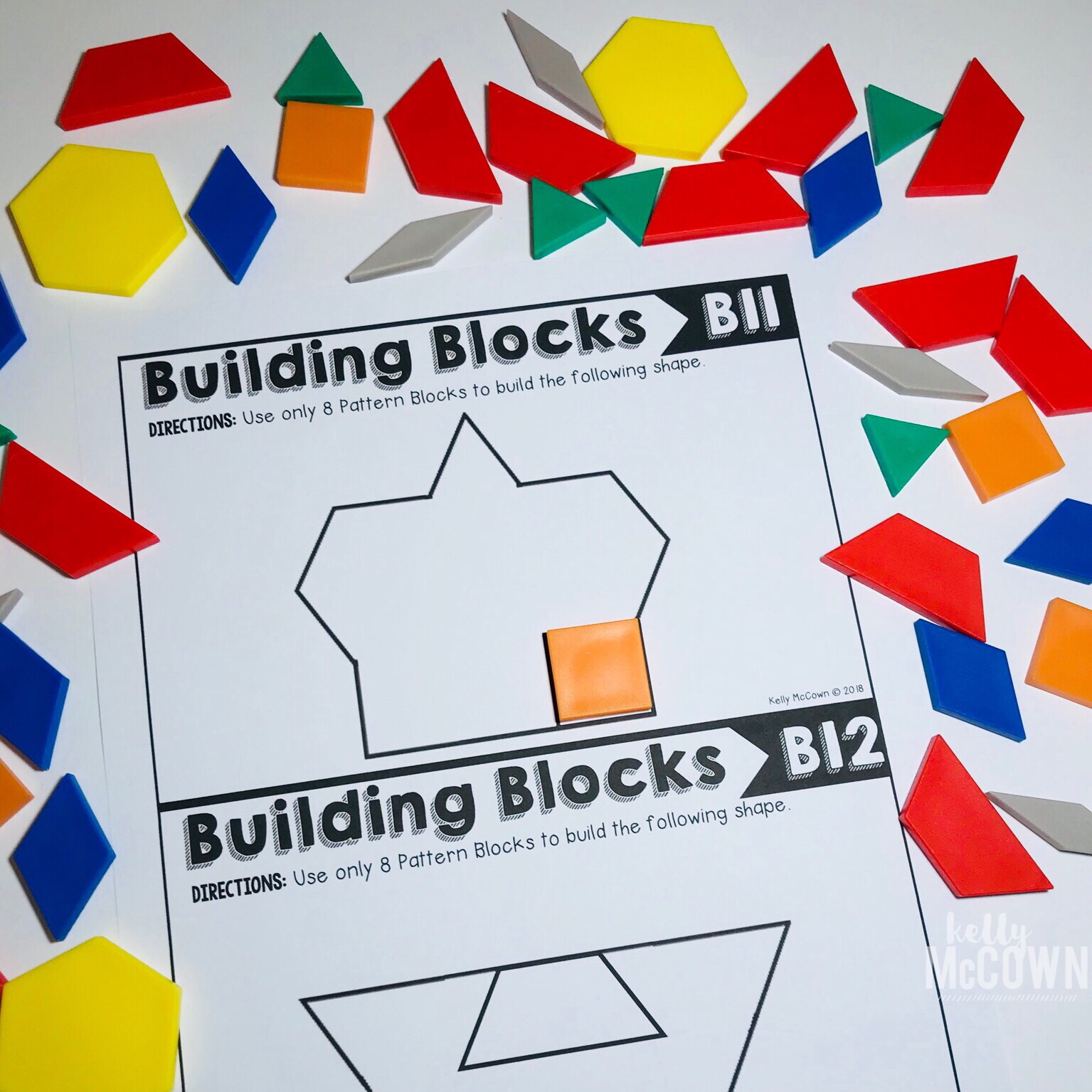 Kelly McCown: Pattern Blocks Elementary Task Cards (Set 2)