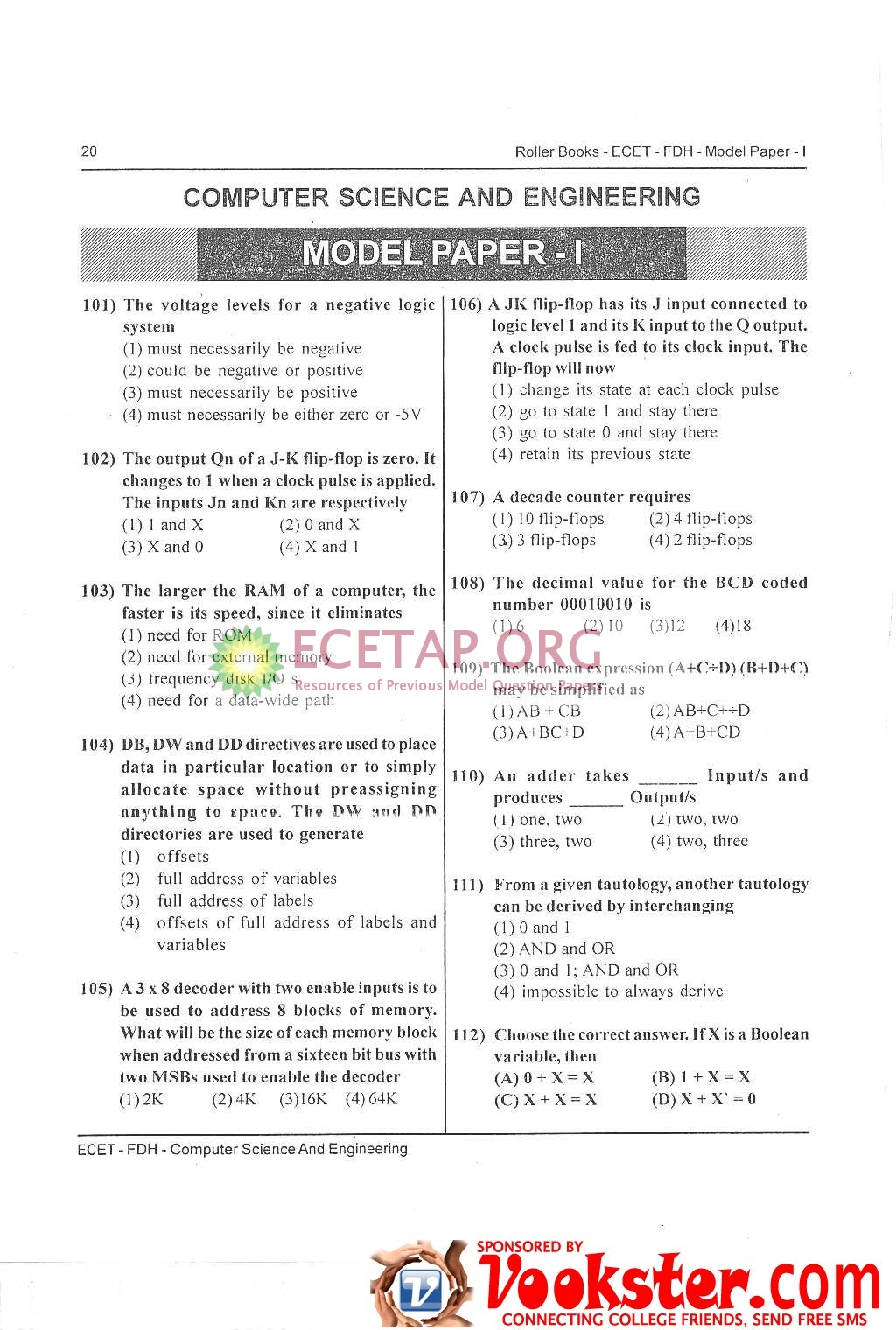ECETAP - 2016, Previous, Model Papers, Question Papers EEE,ECE,SCE ...