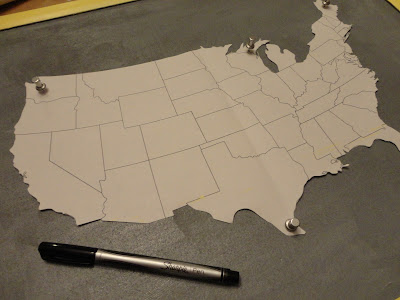 Fingers Crossed!: Cork Board USA Map Craft