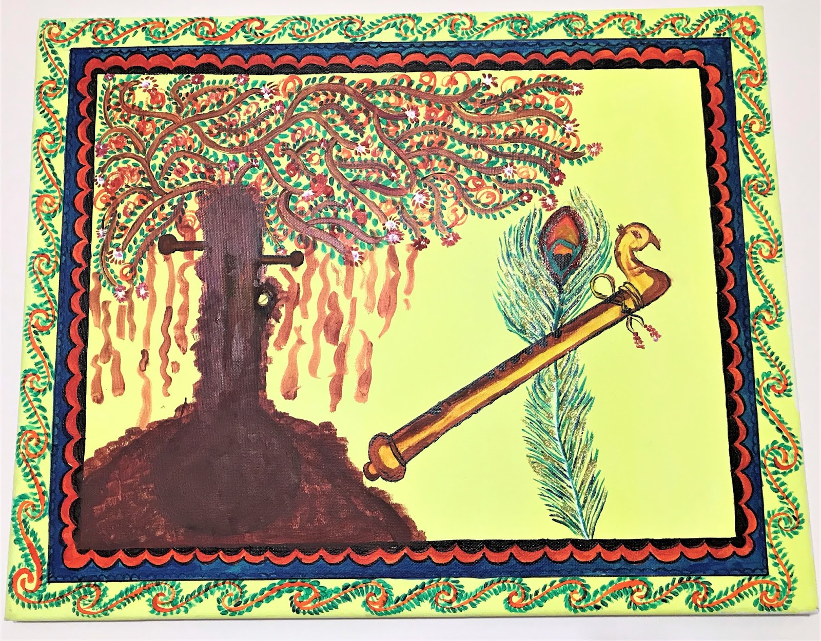 Indian Ragas with Brush, Canvas ,Colours