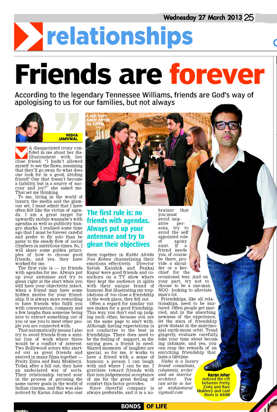 Nisha JamVwal Writes: Choosing Your Friends Smartly- Salman Khan ...