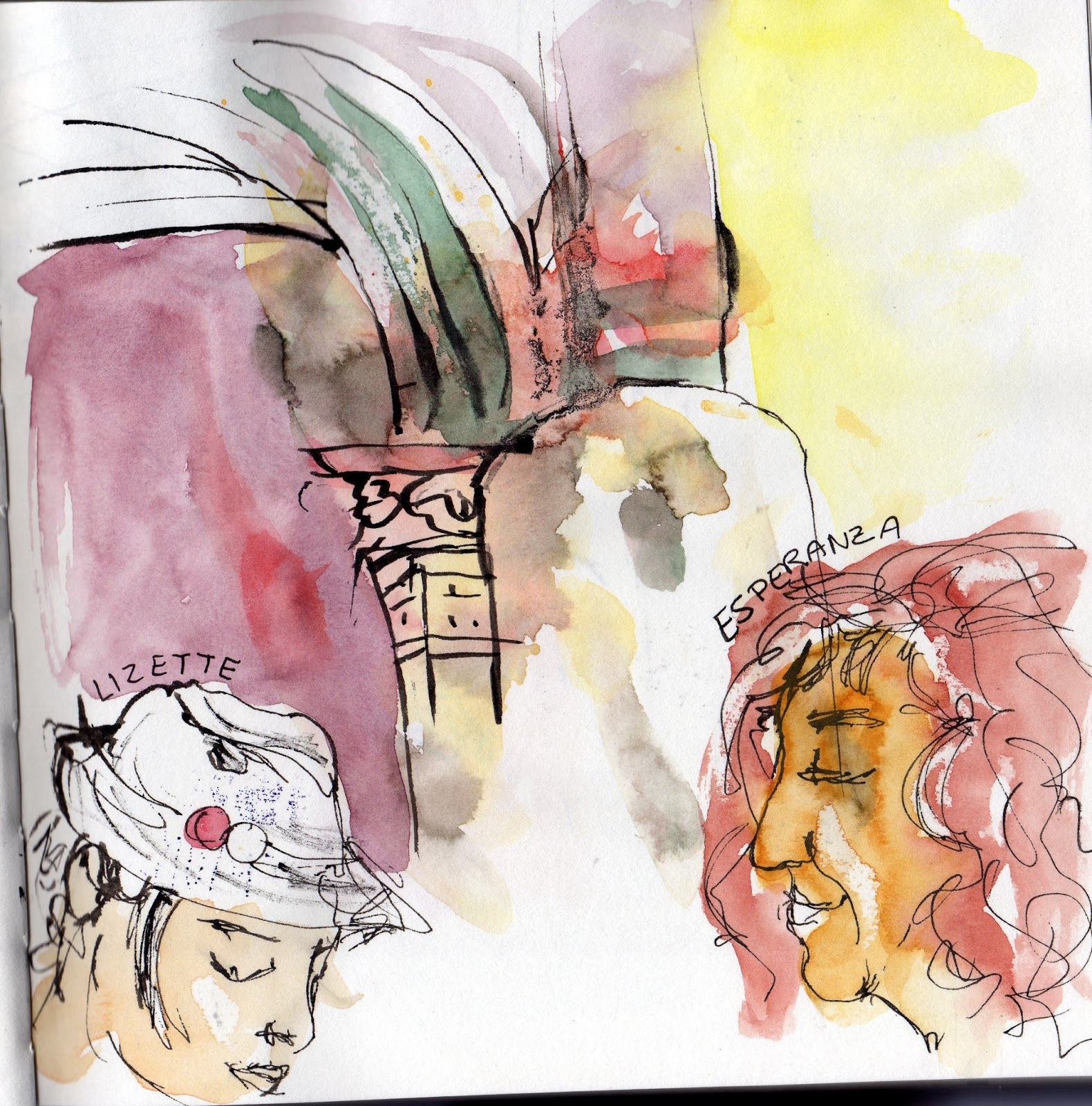 Gekritzels: Drawing from the Heart and over Color Splashes - with Tia ...