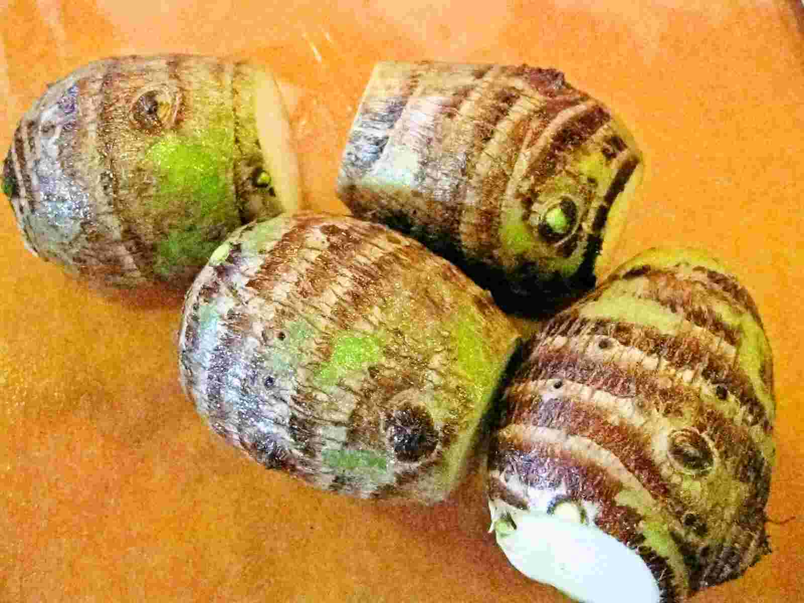 Recipes for Tom: Satoimo to ika no nimono / baby taro root with calamari