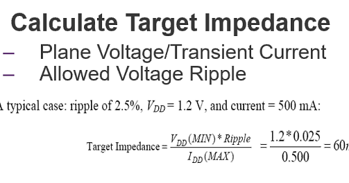 Pcb Designer Pdn Calculate Target Impedance