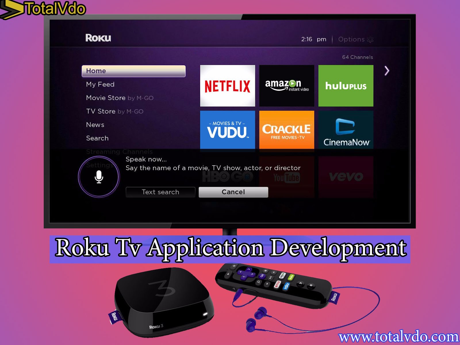 Totalvdo solution: Roku Tv application development