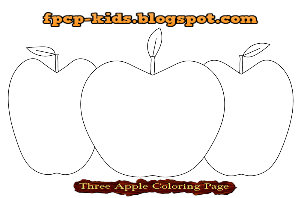 Three Apple Coloring Page - Free Printable Coloring Pages