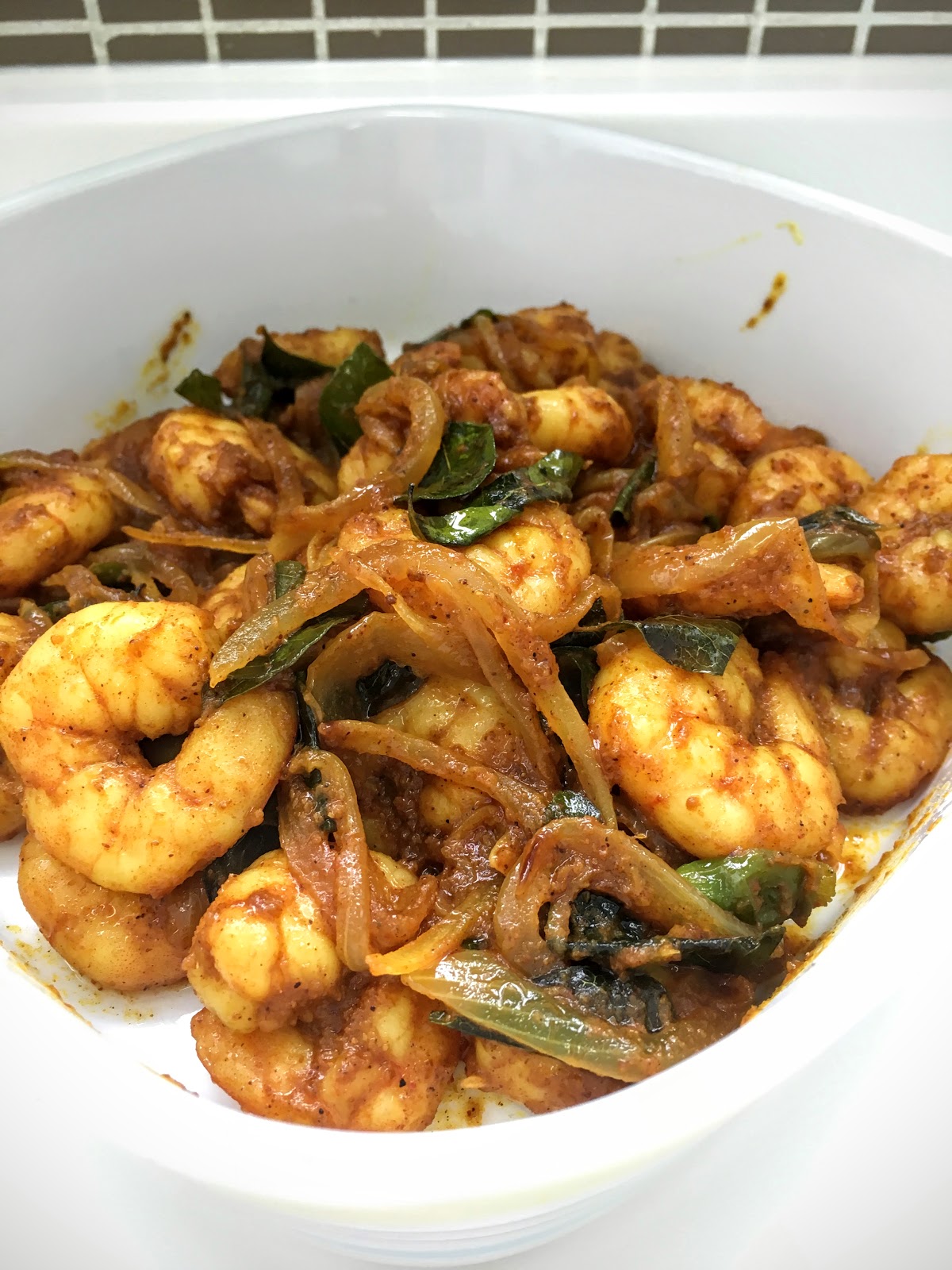 pepsakoy: Indian Spicy Dry-Fried Prawns