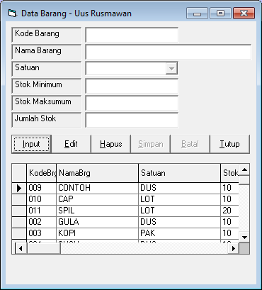 program aplikasi persediaan barang vb 6 - Blog Tutorial VB.Net