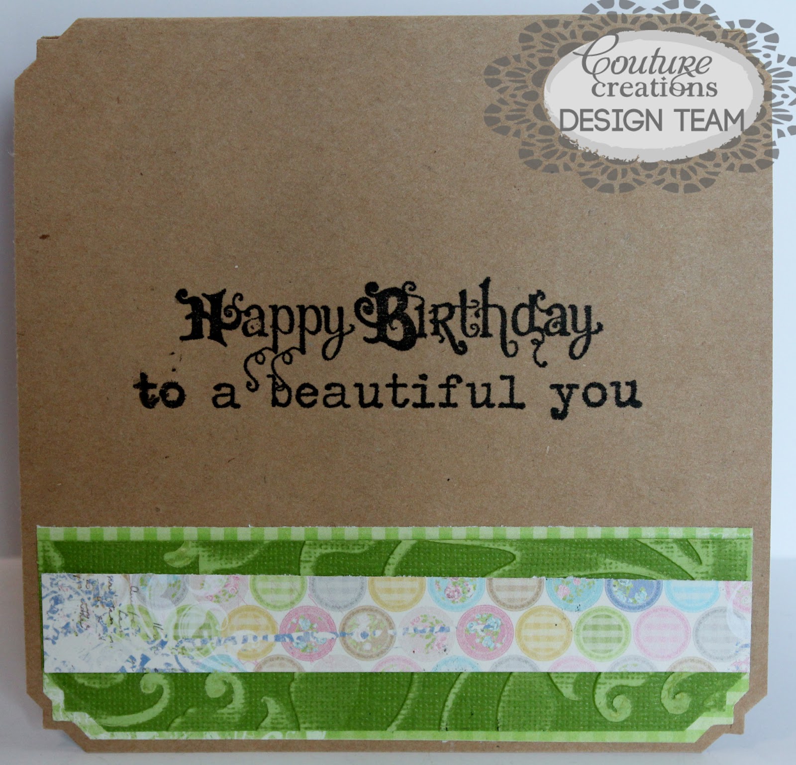 Pam Bray Designs: A Girl with Flair: So Blessed Card with Couture Creations
