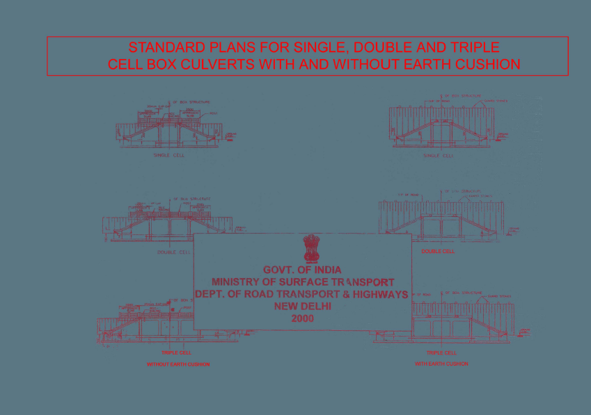 Standard Plans For Single,Double,Triple Cell Box Culverts With Without ...