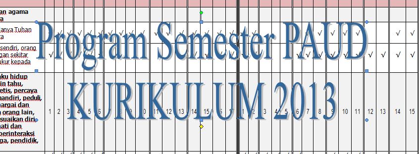 Contoh Format Kegiatan Semester Paud Tk Ra Kurikulum 2013 Untuk Tahun ...