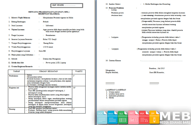 Contoh RPL Perangkat BK (Bimbingan dan Konseling) | Media Edukasi Baru